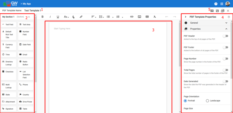 PDF Template - Create Custom PDF Reports | GW Apps - Support